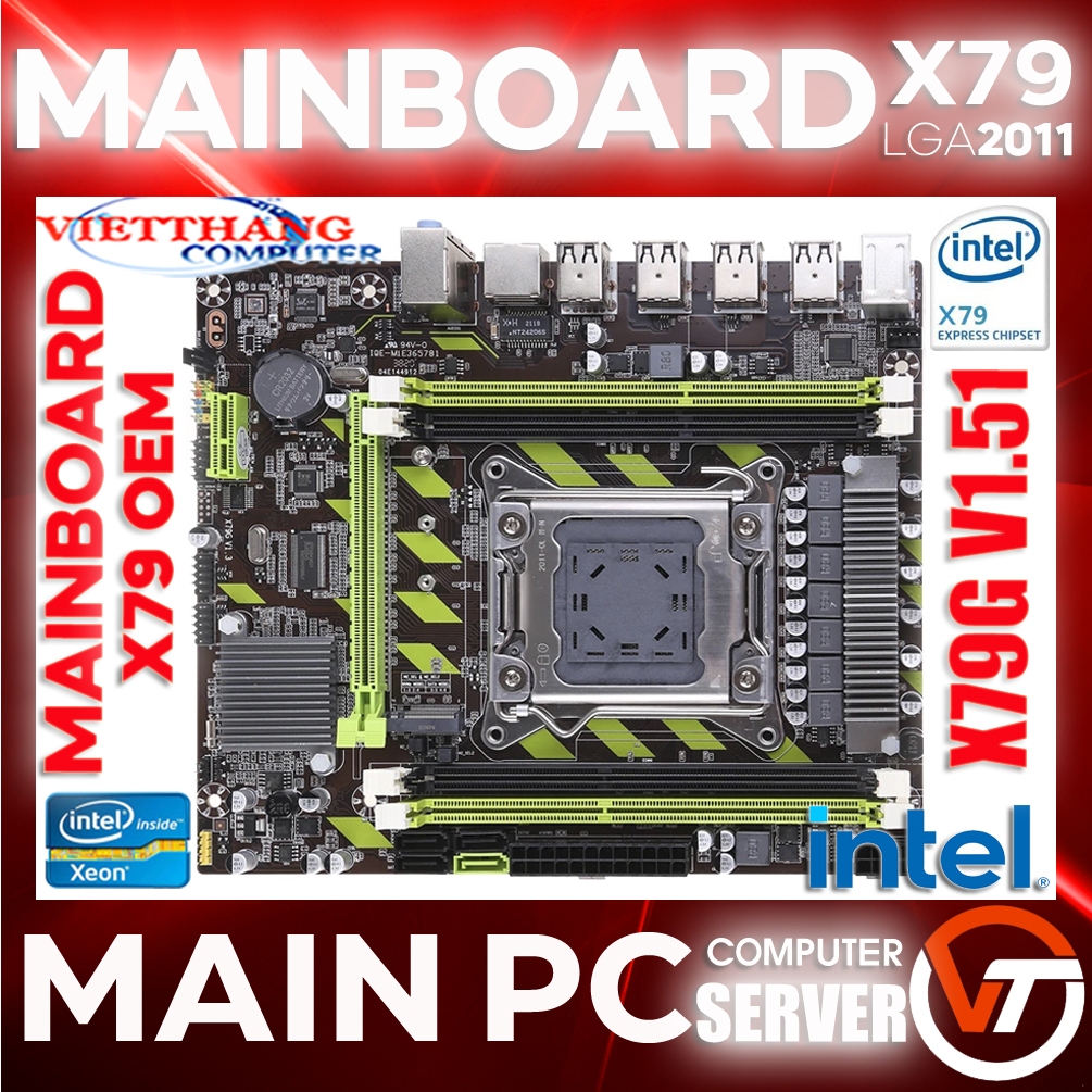 Mainboard - Main X79 Đơn CPU chạy giả lập - Main X79G OEM Hỗ trợ socket LGA2011 Chạy CPU Xeon E5 ...