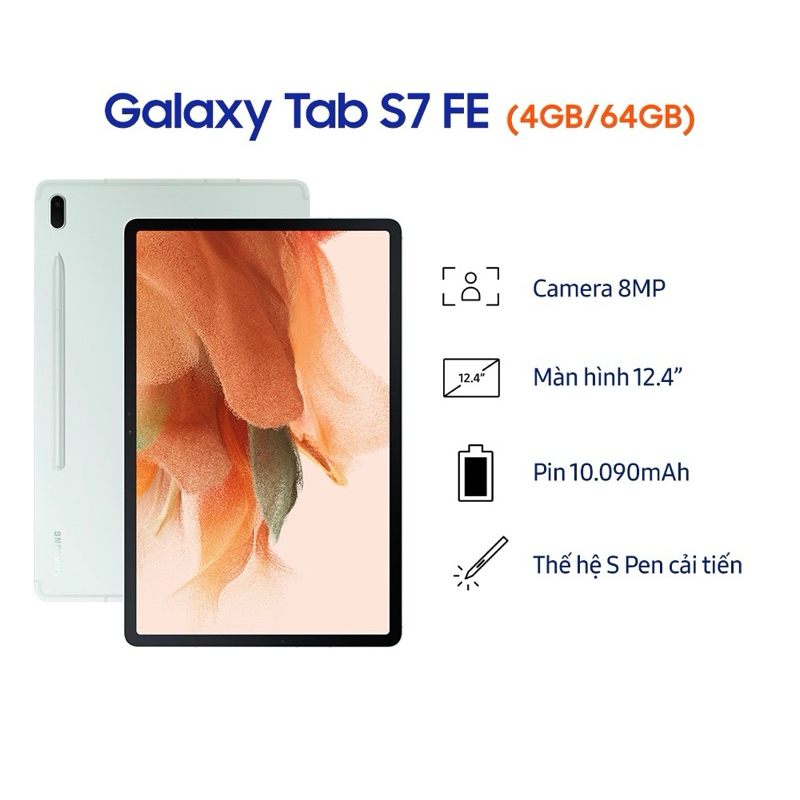 Máy tính bảng Samsung Tab S7FE Wifi (4GB/64GB) 12.4" chính hãng nguyên seal (SM-T733) | Shopee ...