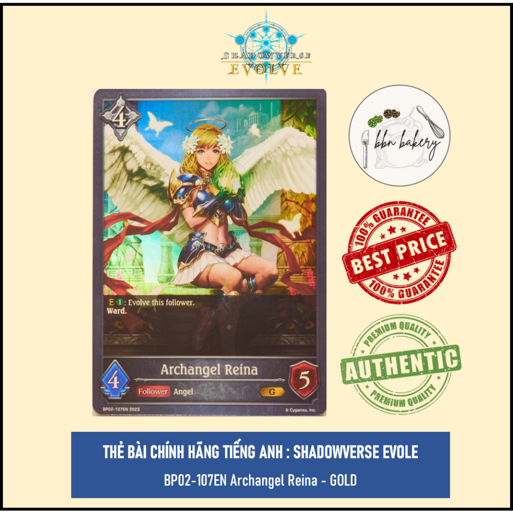 Thẻ Bài Shadowverse Evolve Chính Hãng: BP02-107EN Archangel Reina - Rarity: Gold | Shopee Việt Nam
