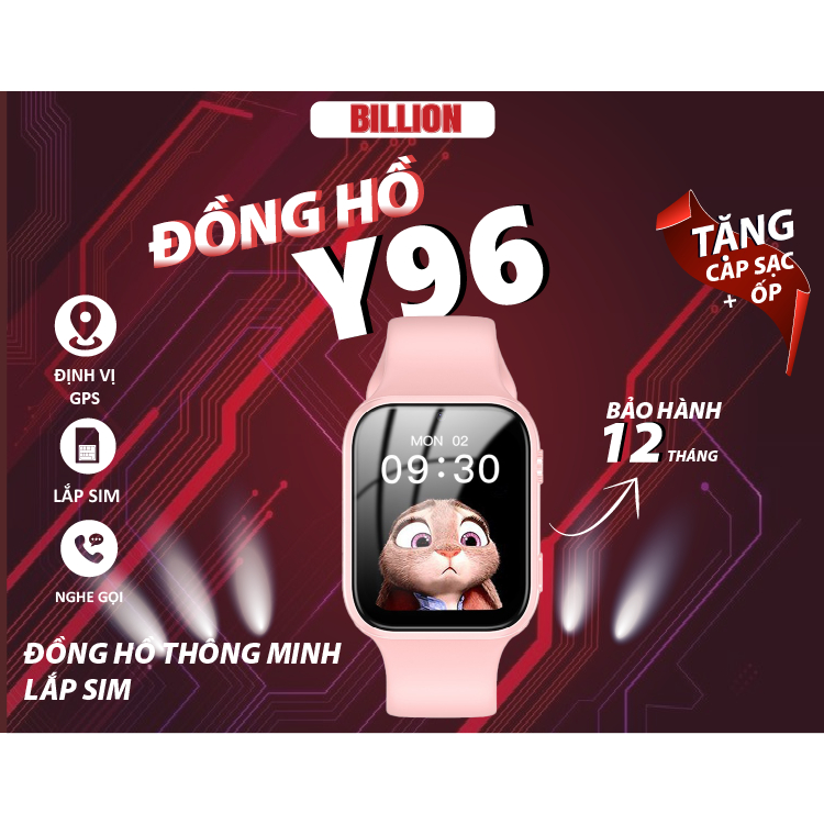 Đồng hồ trẻ em Y96 Nghe gọi Video Nhắn tin Định vị Có Tiếng Việt Chống ...
