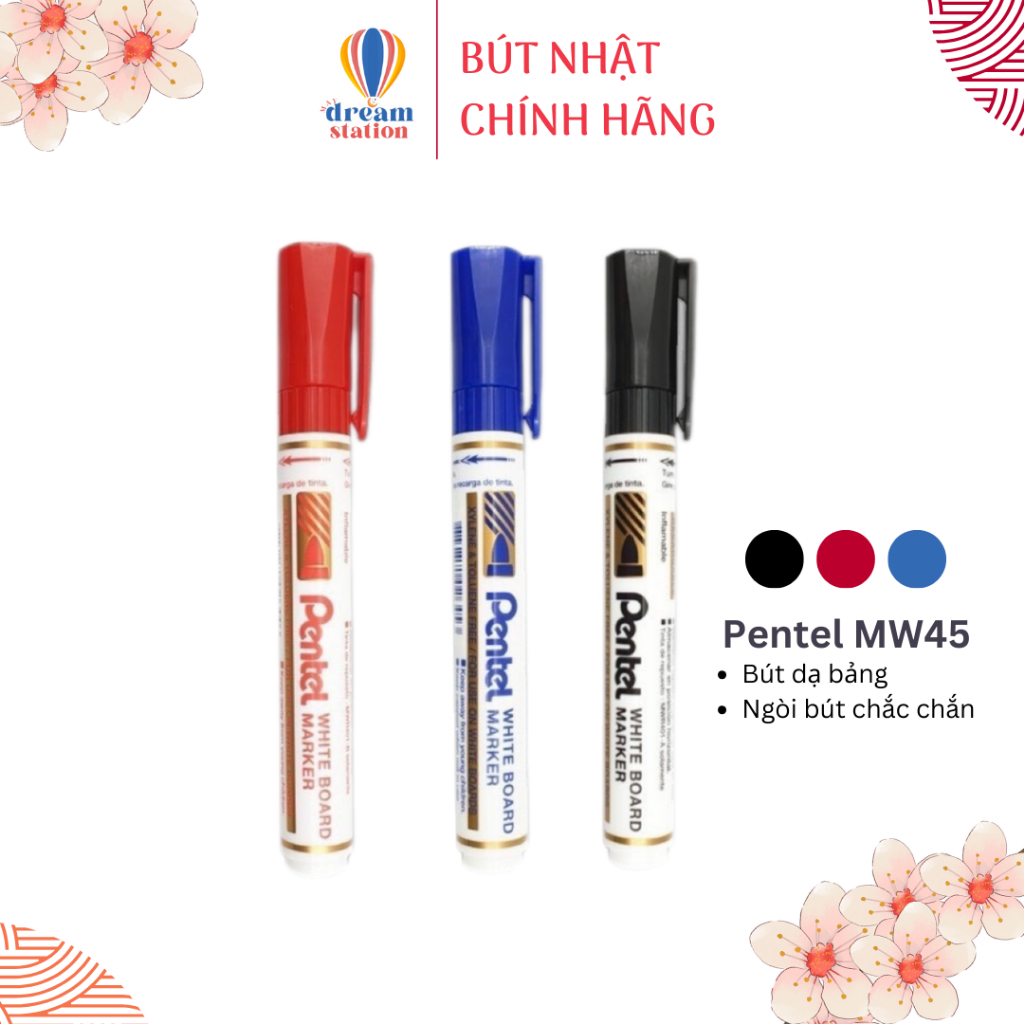 Bút Dạ Bảng Nhật Bản Pentel MW45 | Có Thể Thay Mực | Dễ Lau Chùi | Ngòi ...