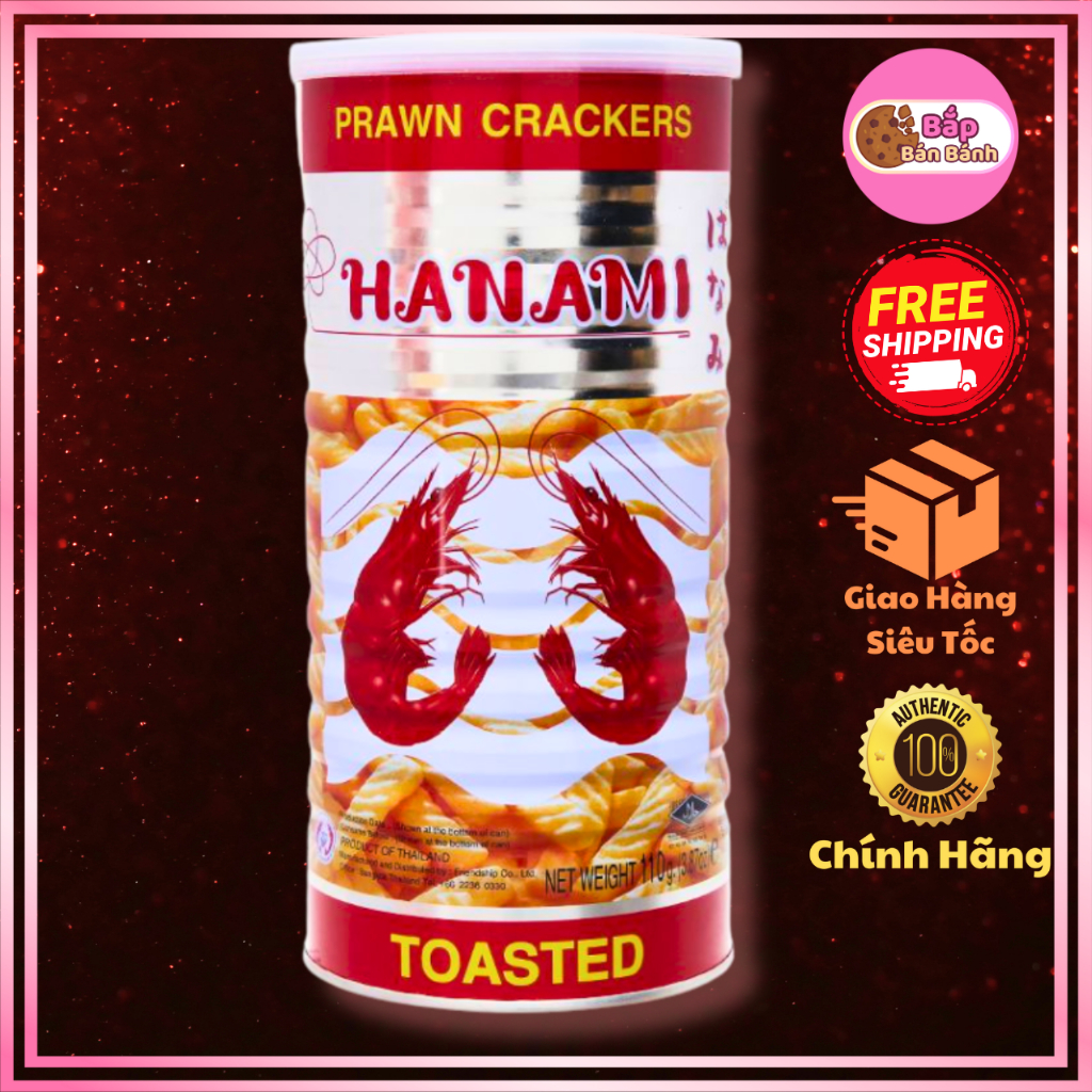 Bánh Snack Tôm Thái Lan HANAMI Lon 110g | Shopee Việt Nam