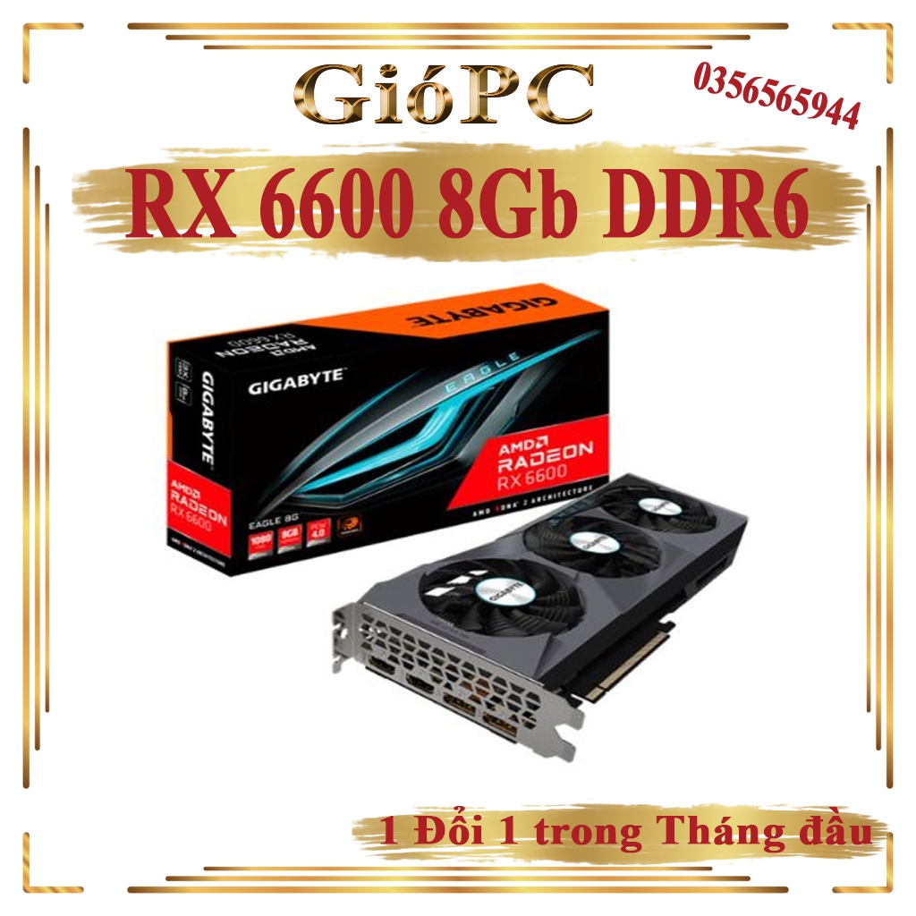 VGA GIGABYTE Radeon RX 6600 EAGLE 8GB GDDR6 (GV-R66EAGLE-8GD) | Shopee ...