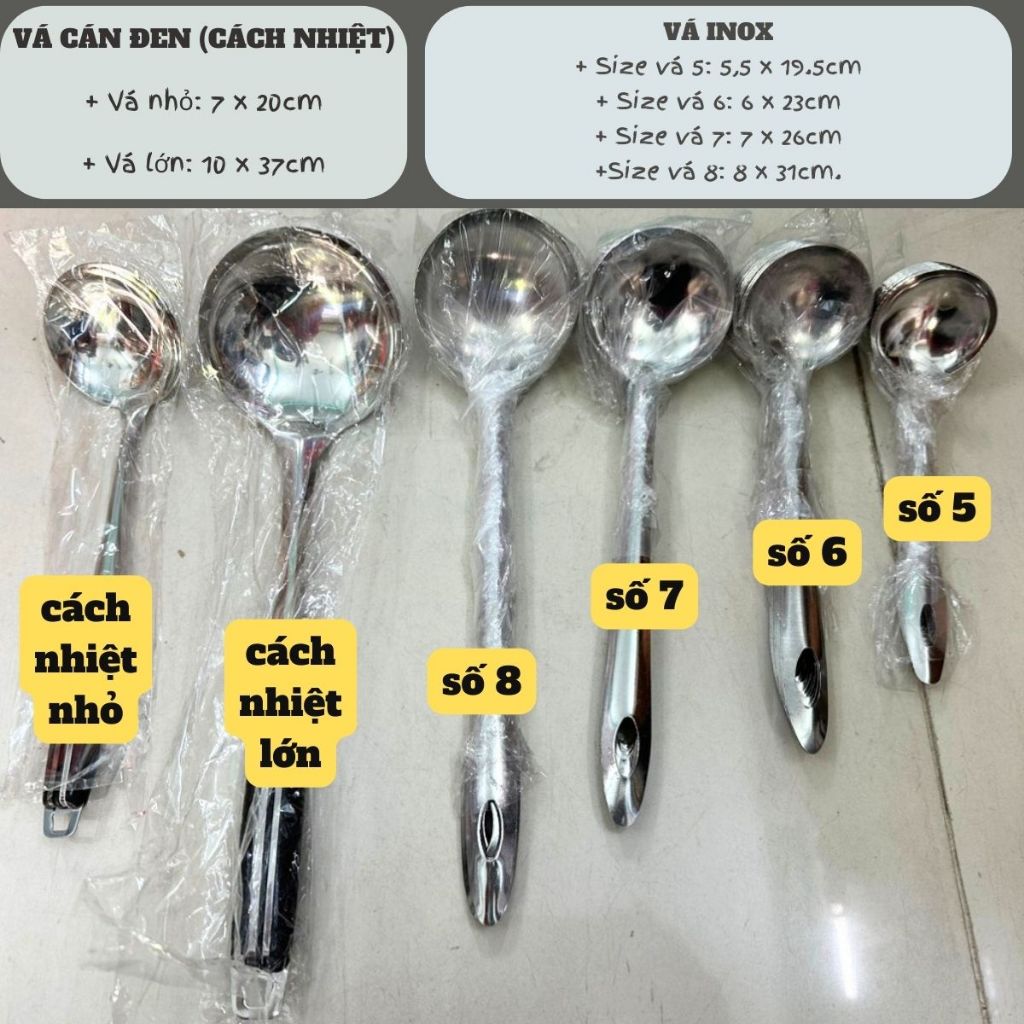 Sỉ 10/5/2 Vá múc canh, múc lẩu, múc thạch/ topping trà sữa inox/cán ...