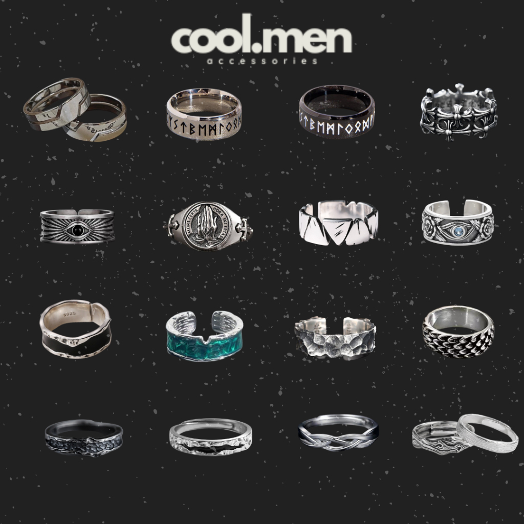 Nhẫn Titan Nam Cá Tính, Nhẫn Unisex Không Gỉ Thời Trang Coolmen Nhiều ...