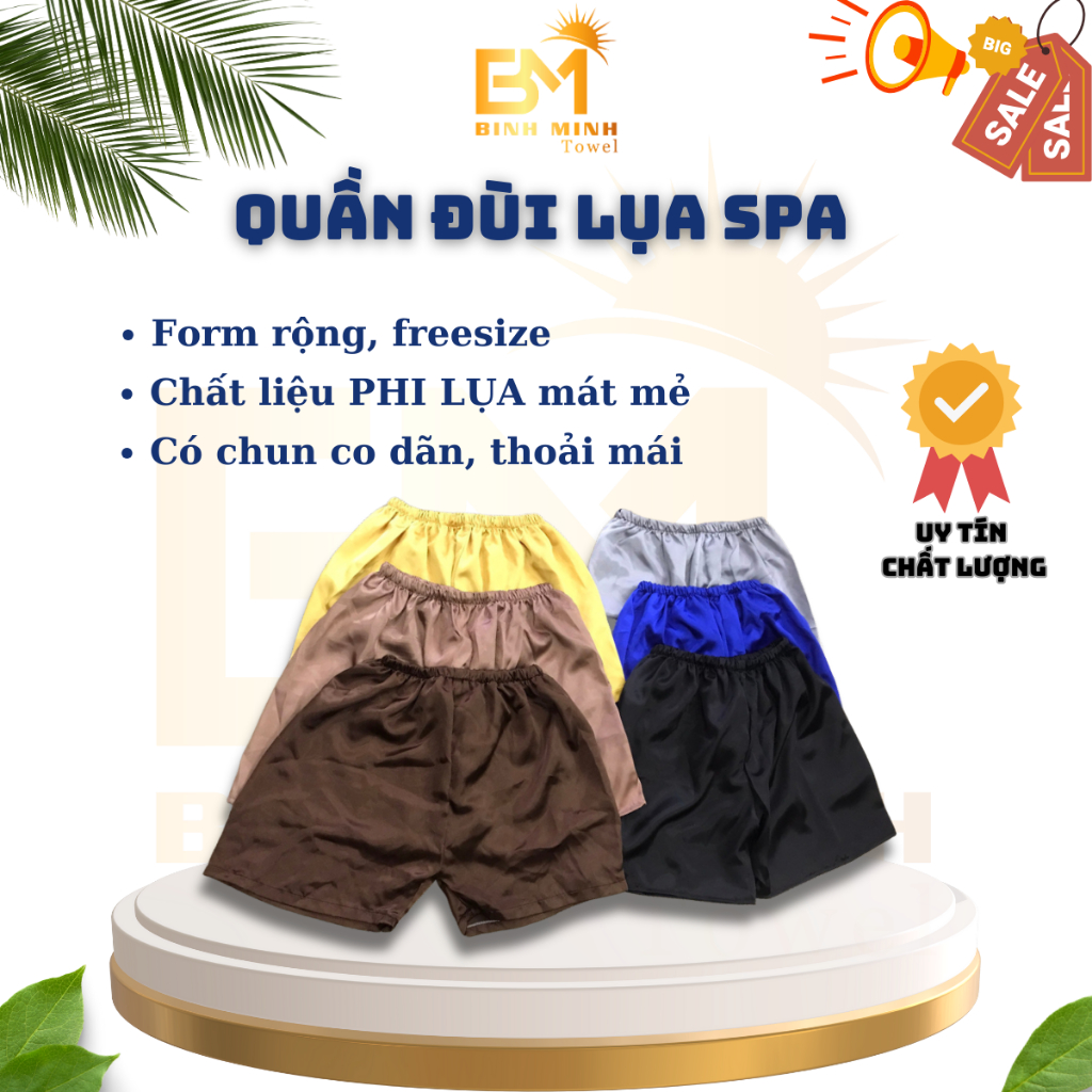 QUẦN ĐÙI LỤA SPA NAM NỮ | chất liệu vải phi lụa mát, nhiều màu dành cho ...