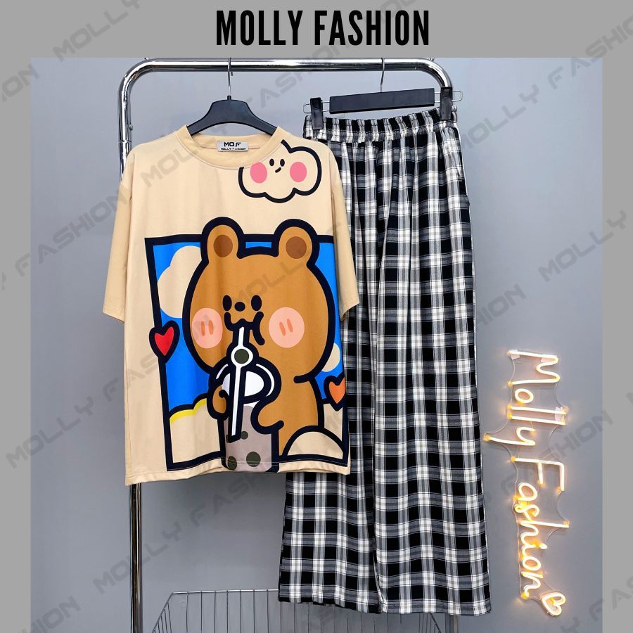 Set đồ nữ quần dài CARO KATE NHIỀU MẪU 1 ️ Đồ bộ hoạt hình Freesize Molly Fashion | Shopee Việt Nam