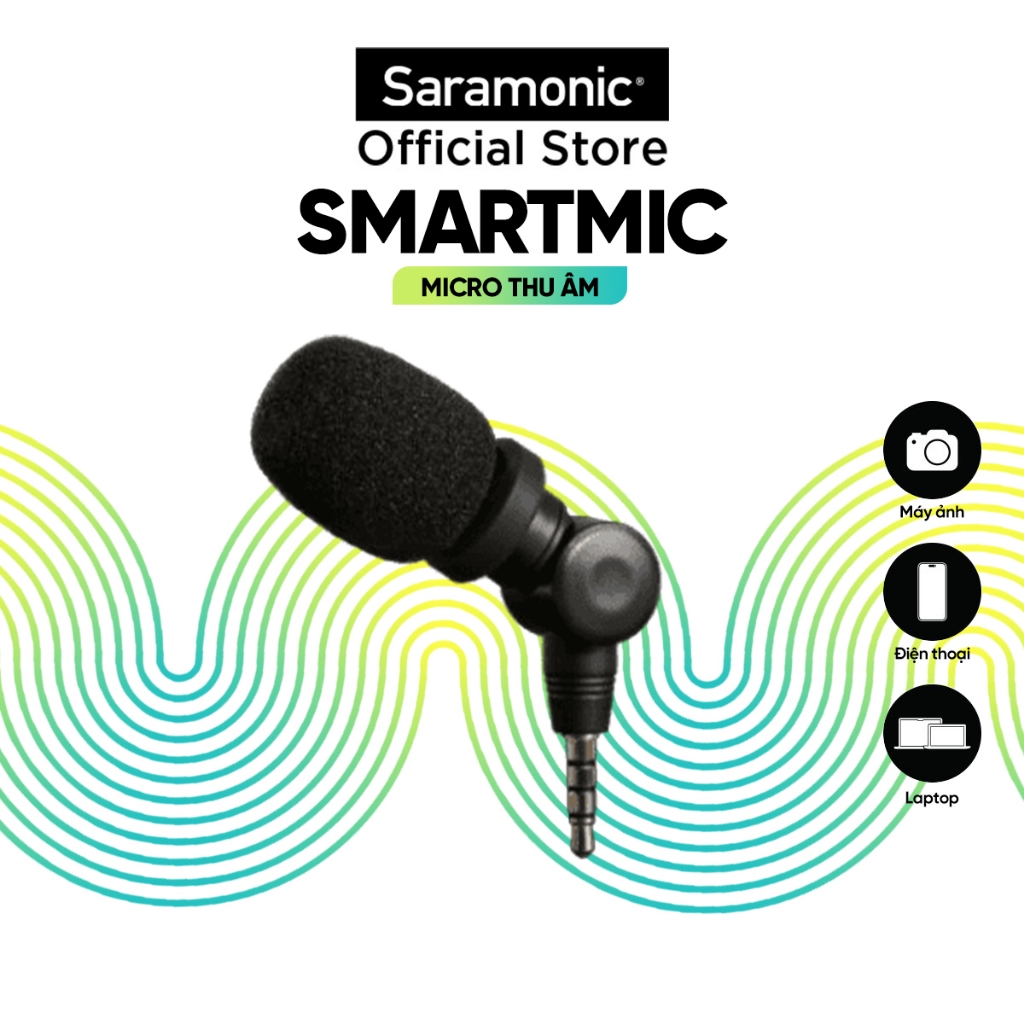 Micro thu âm Saramonic SMARTMIC - Chỉ dành cho thiết bị có cổng jack 3.5mm (điện thoại android ...
