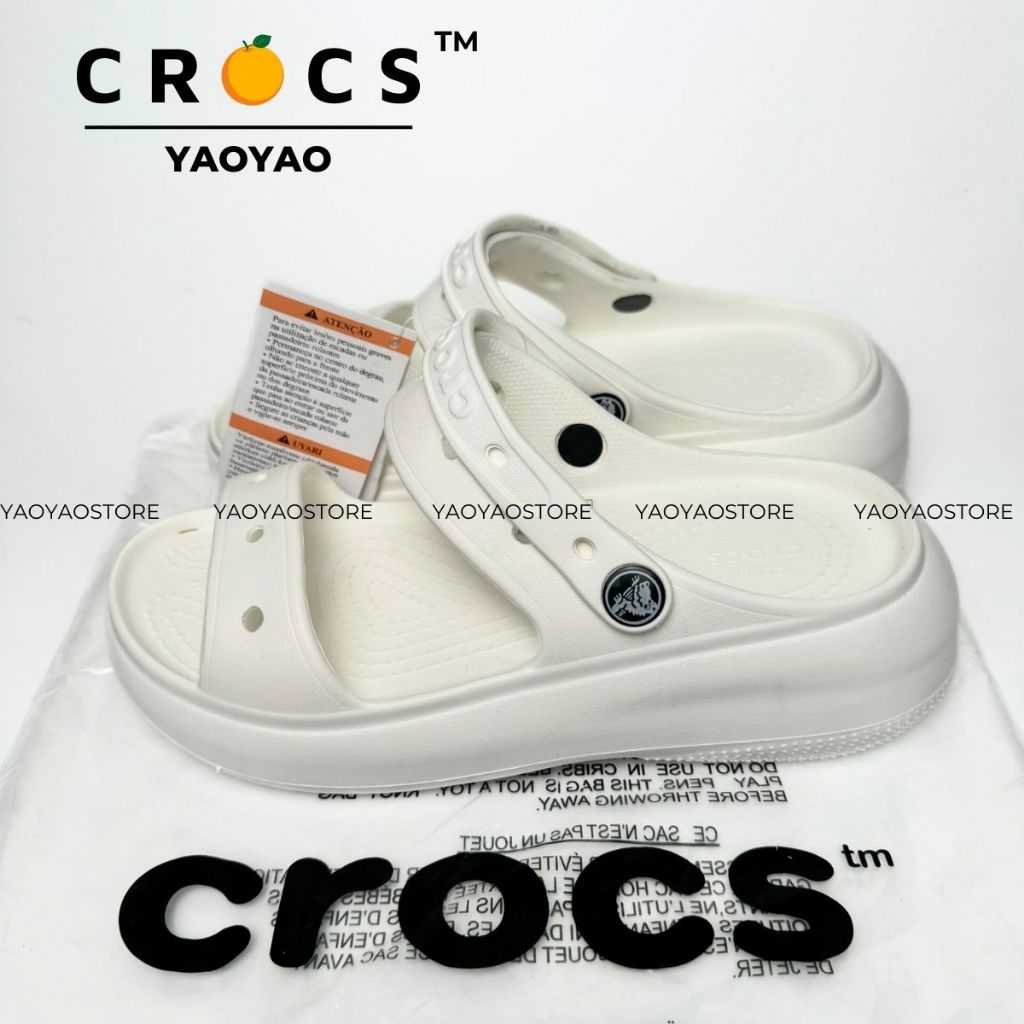 Dép Quai Ngang 2 Quai Đế Cao 5cm, Crocs 2 Quai Có Quai Hậu tặng kèm ...