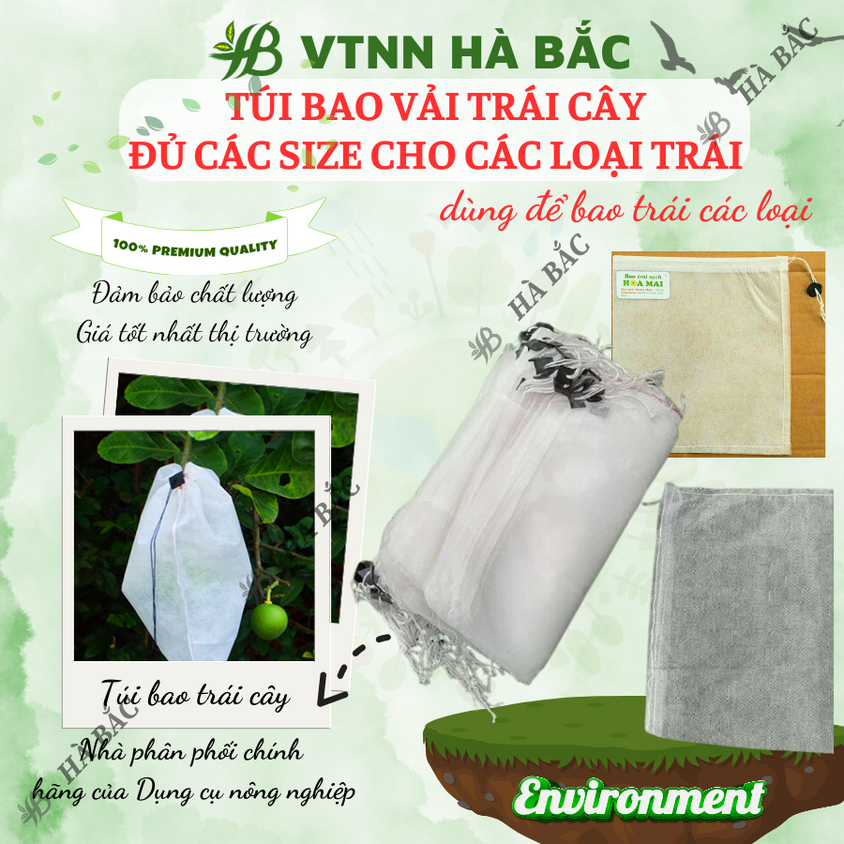 Túi bao vải cho các loại trái cây, rau củ quả ổi xoài bưởi mít, khổ qua ...