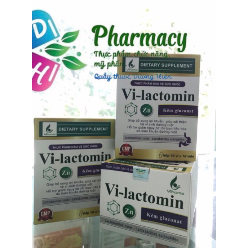 Men vi sinh Vi-lactomin kẽm gluconat giúp bổ sung lợi khuẩn (Hộp 10 vỉ ...