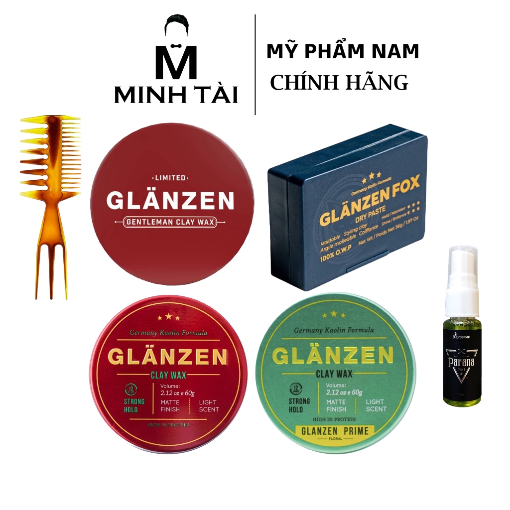 Sáp vuốt tóc nam Glanzen 60g - Full line - Hàng chính hãng | Shopee ...