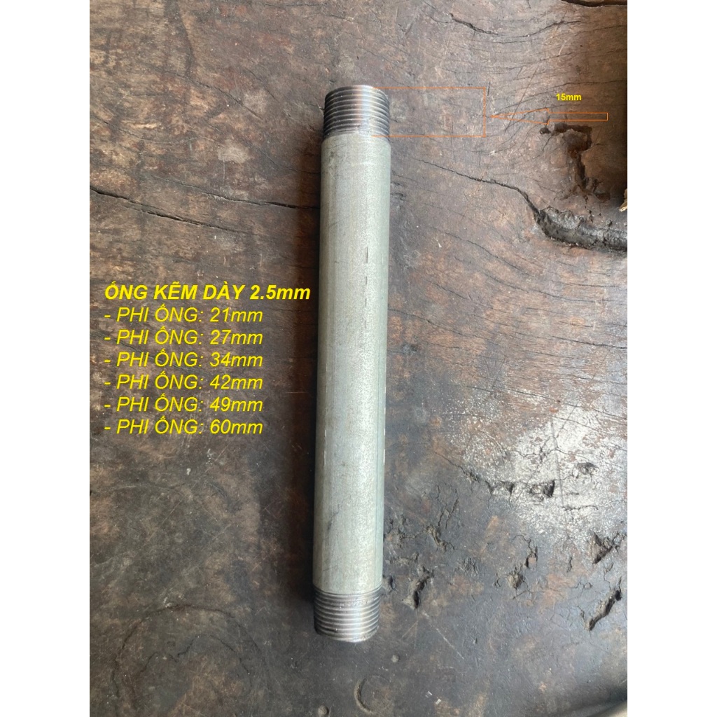 ỐNG REN MẠ KẼM PHI 34 DÀY 2.5mm( 35cm đến 60cm) | Shopee Việt Nam