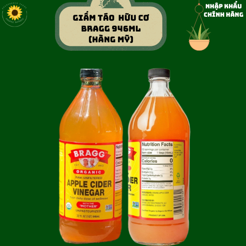 Giấm Táo Hữu Cơ Bragg Organic Apple Cider Vinegar BRAGG 946ml Có Giấm ...