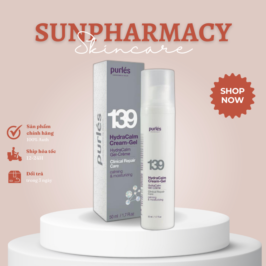 [Hàng công ty] Purles 139 HydraCalm Cream-Gel Kem chống kích ứng và sau Laser 50ml | Shopee Việt Nam