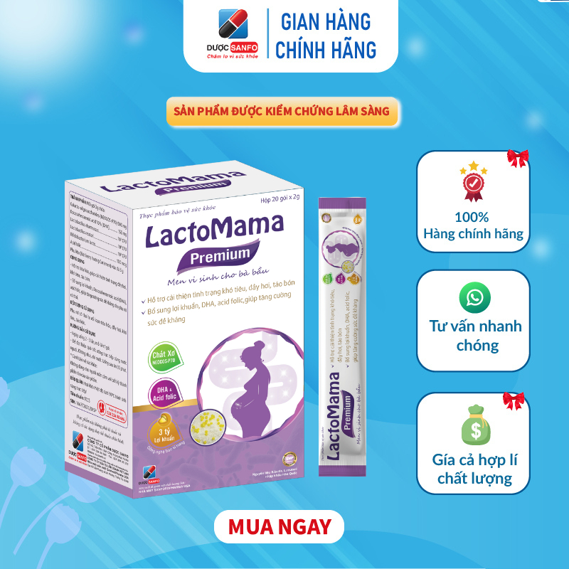 Lactomama Premium men vi sinh dành cho bà bầu, ổn định tiêu hóa, giải ...