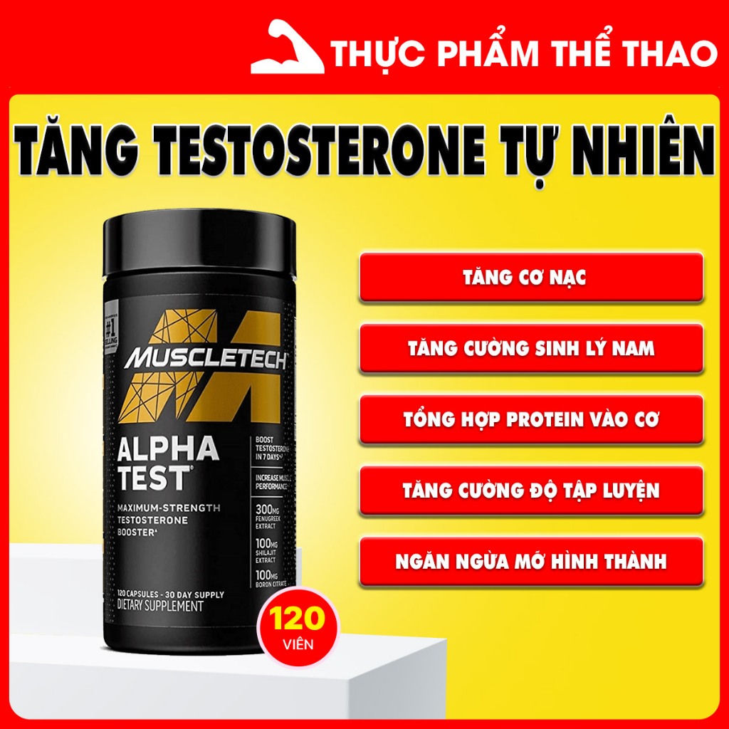 MuscleTech Alpha Test HD 120v – Hỗ trợ tăng Hormone Nam nội sinh, tăng ...