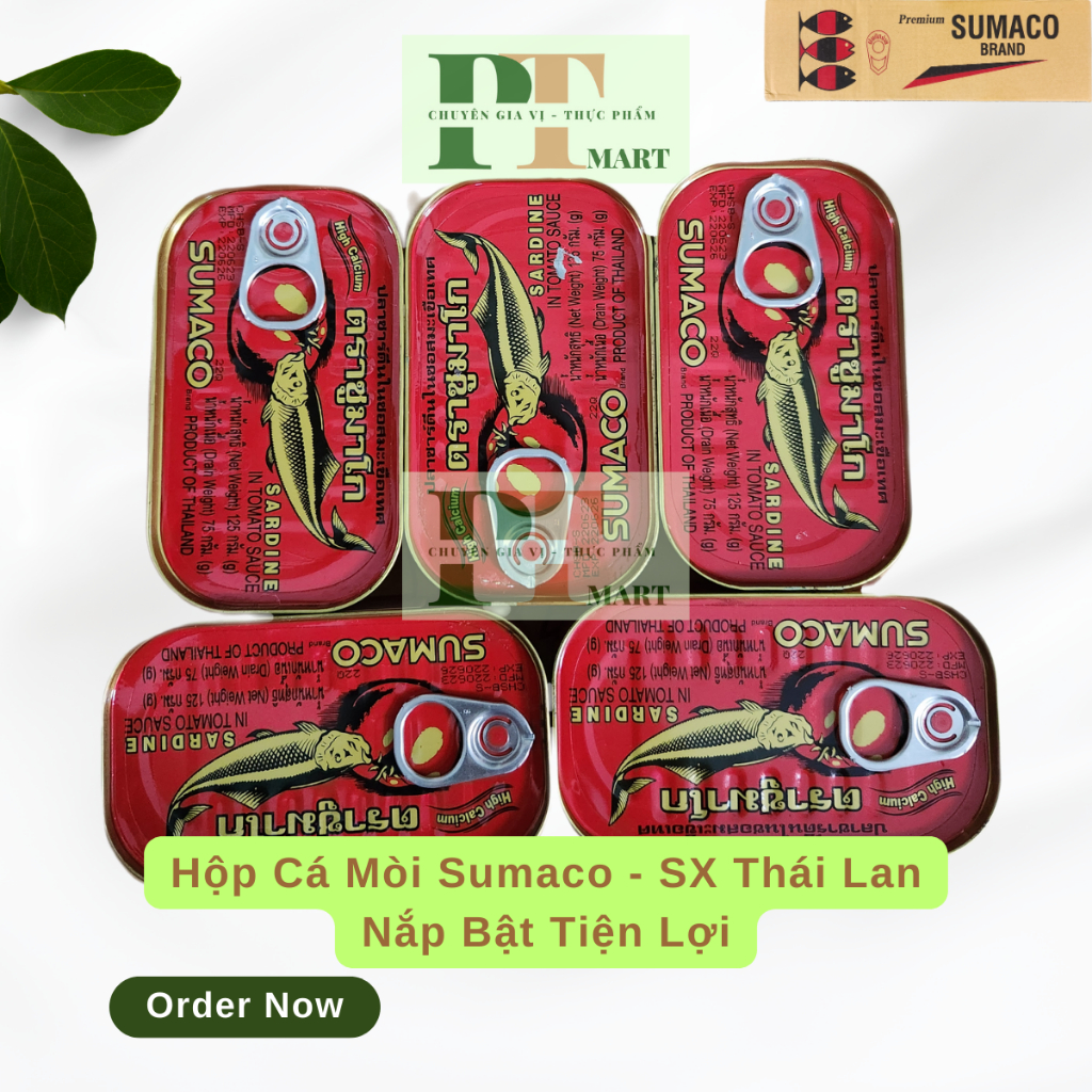 Cá Mòi Sumaco Thái Lan 125gr Sardines in tomato sauce Giàu CANXI bổ ...