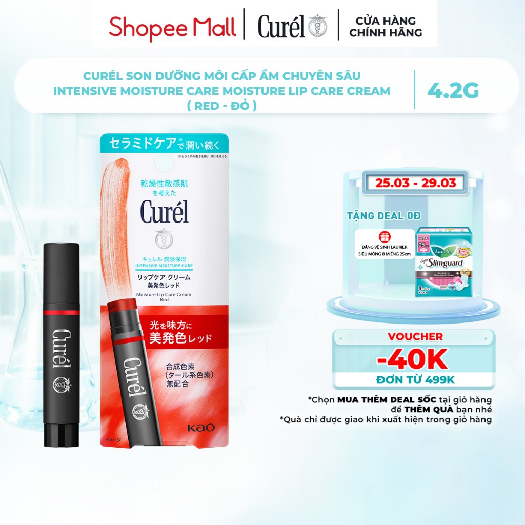 Son Dưỡng Môi Cấp Ẩm Chuyên Sâu Curel Intensive Moisture Care Moisture ...