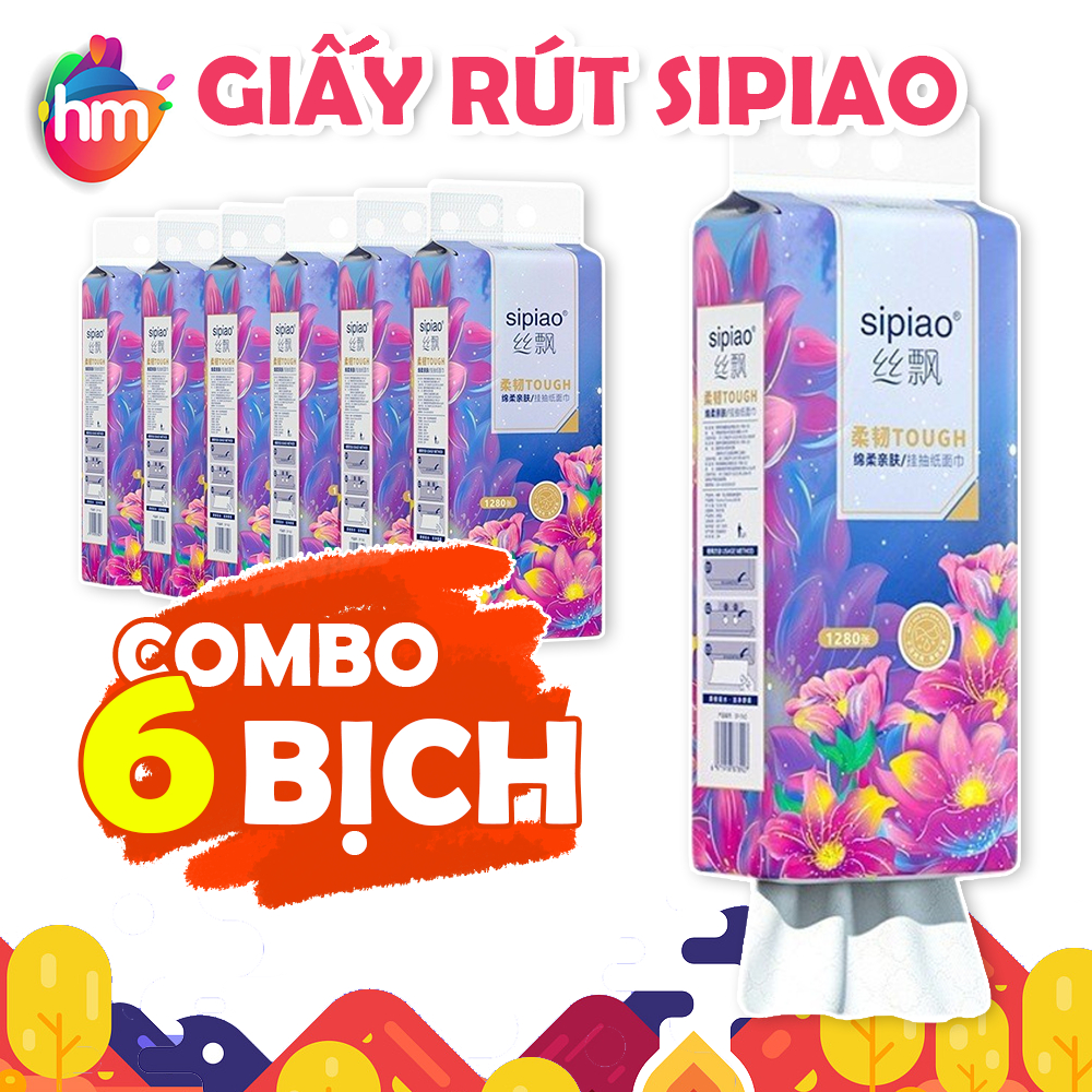 Giấy Rút Sipiao 1280 Tờ Treo Tương Tiện Lợi - Giấy Rút Treo Tường Chính Hãng Combo 4 Bịch Và 6 ...