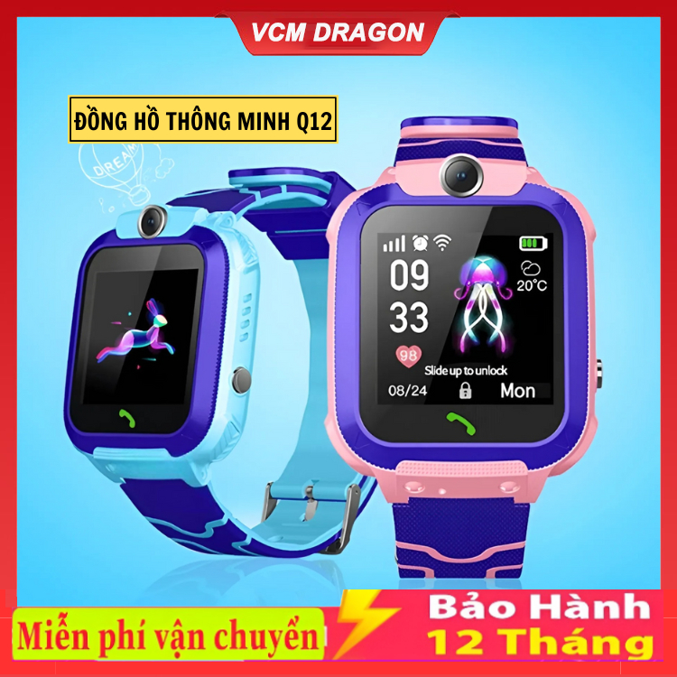 Đồng hồ thông minh trẻ em lắp sim nghe gọi định vị Q12 / A28 hỗ trợ tiếng việt , bảo hành 12 ...