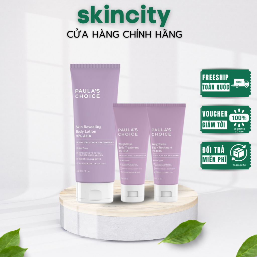 Kem Dưỡng Thể Paula's Choice Skin Revealing Body Lotion 10%AHA, Weightless Body Treatment 2% BHA ...