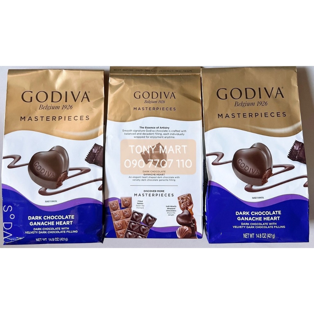 SOCOLA ĐEN ĐẮNG CAO CẤP GODIVA DARK CHOCOLATE GANACHE HEART 421G | Shopee Việt Nam