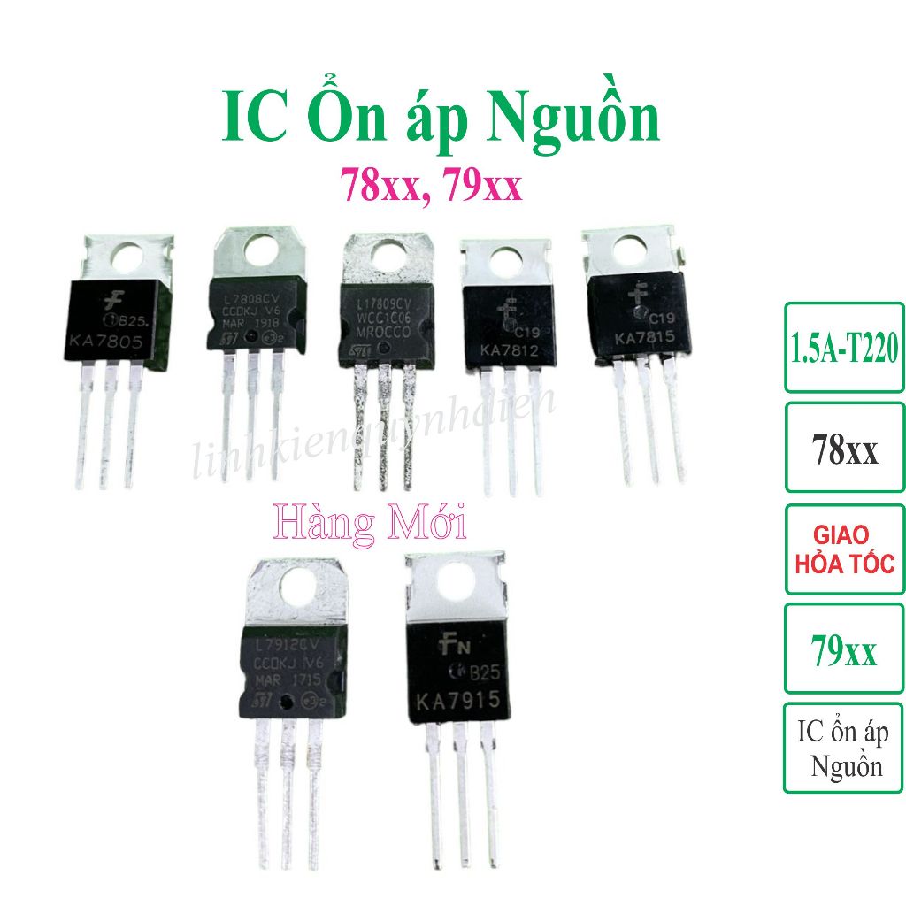 IC ổn áp Nguồn 7805 Combo 5 Con 1.5A TO-220 - linh kiện điện tử QUỲNH DIỄN | Shopee Việt Nam