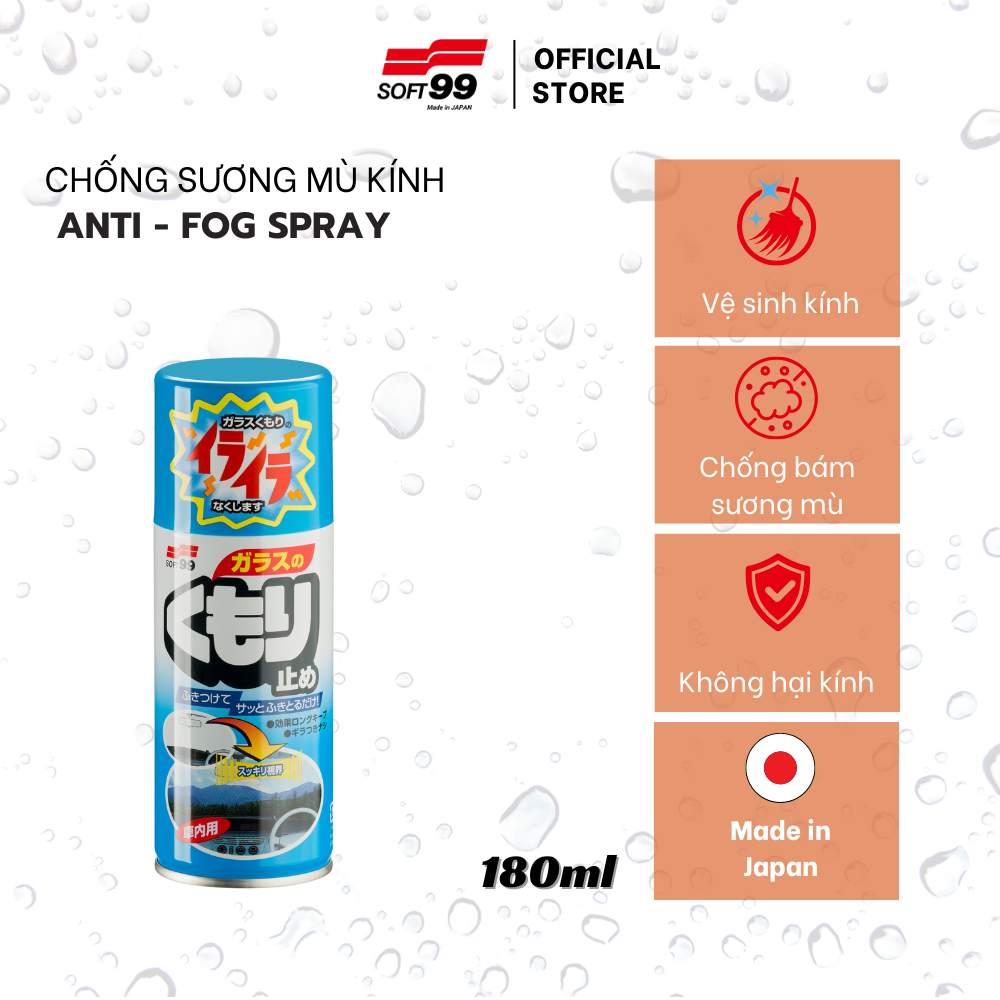 Chống sương mù kính xe, 180ml Soft99 - Anti-Fog Spray - G-28 | Shopee Việt Nam