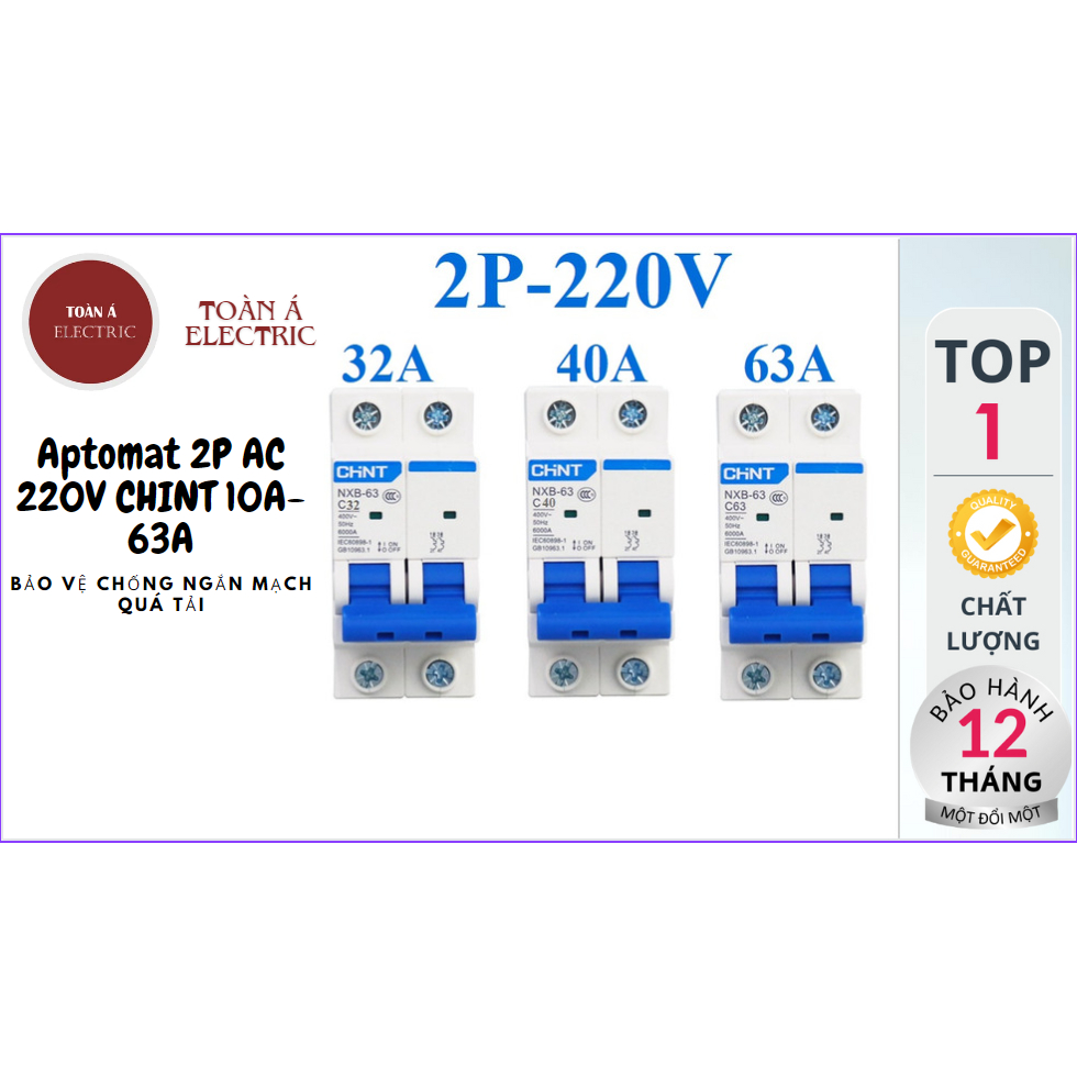 ATTOMAT CHINT MCB 2P 16-63A -Aptomat tép NXB2 | Shopee Việt Nam