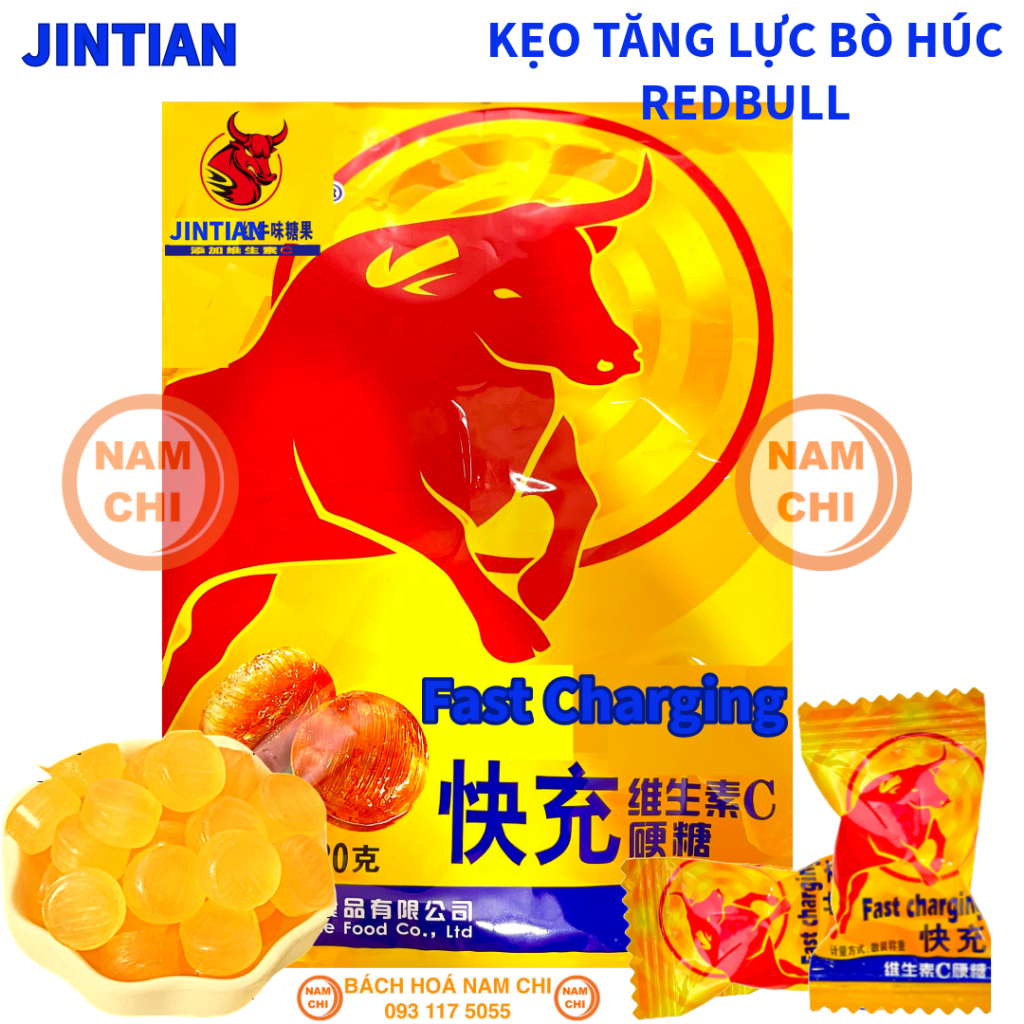 [CÓ TÁCH LẺ] Kẹo Ngậm Tăng Lực Redbull Vị Bò Húc JinTian Gói 320G Kẹo ...