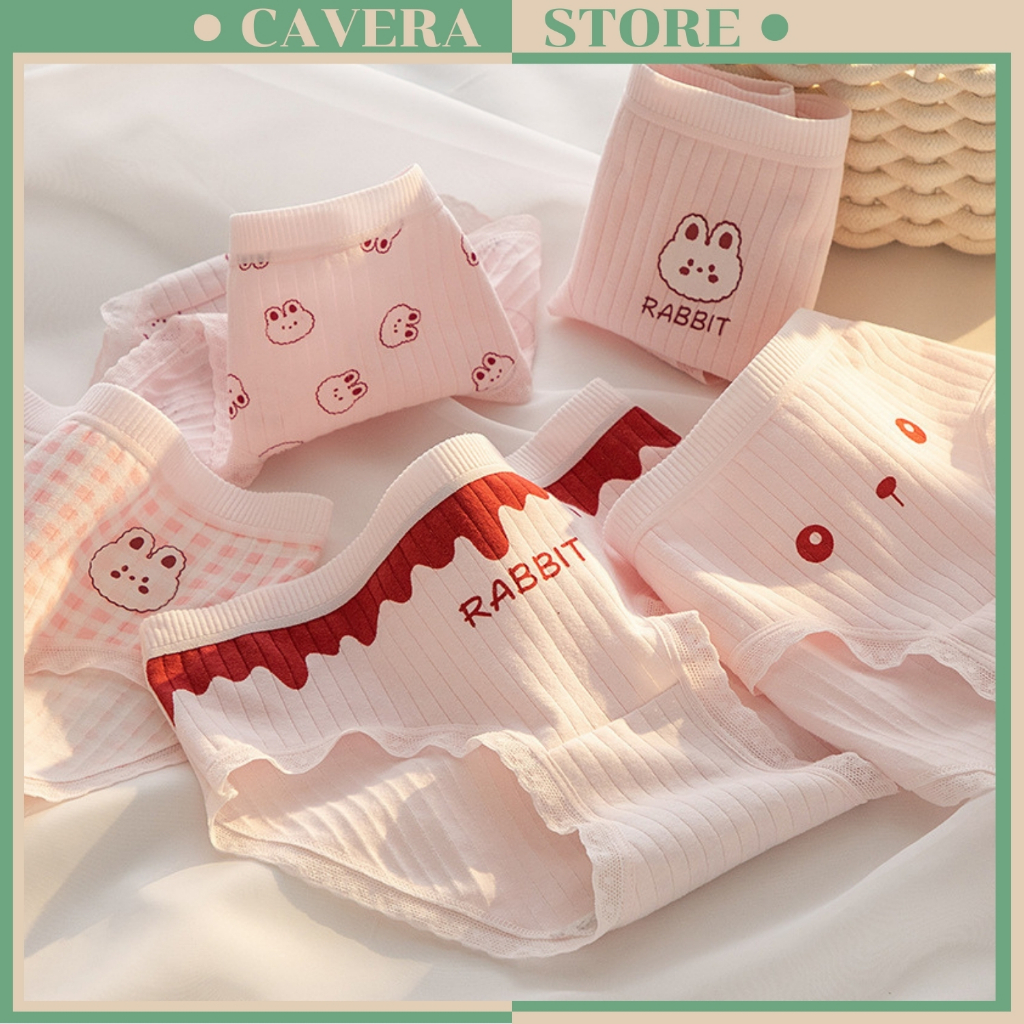 Quần lót nữ cotton họa tiết chú thỏ xinh, Quần chíp nữ thoáng khí, ngăn ...