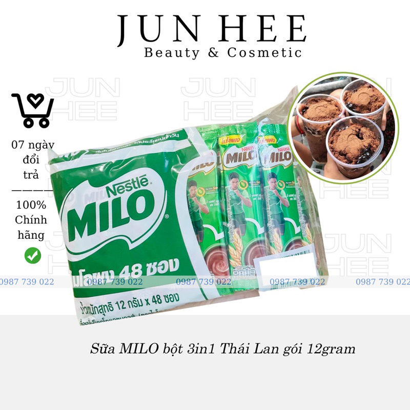 [ JUNHEE AUTH ]Sữa MILO Bột 3in1 Thái Lan - Bột MILO Hòa Tan Ít Ngọt ...