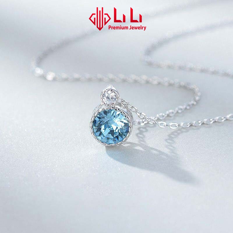 Vòng cổ bạc nữ LiLi S925 đính pha lê Swarovski cao cấp trái tim của biển Julieta LILI_295787 ...