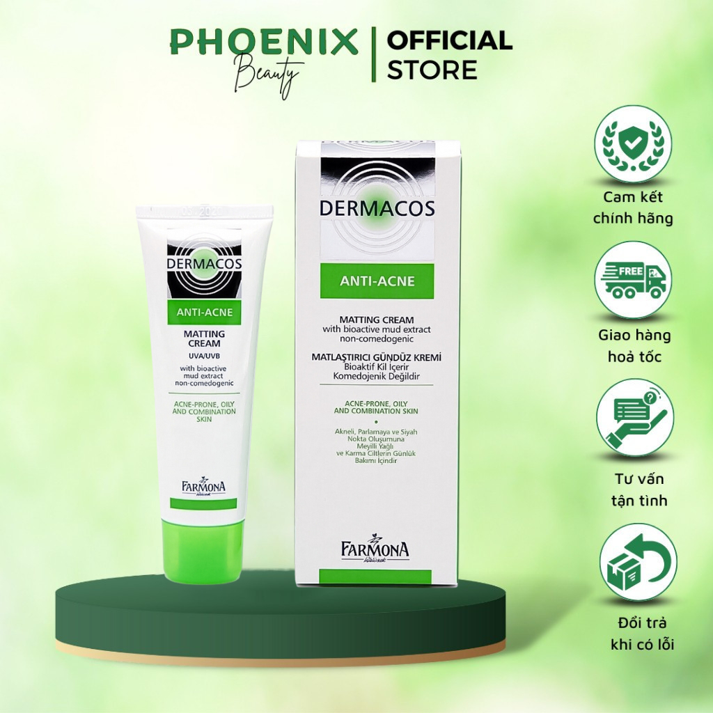 Kem Dermacos Anti-Acne Matting Cream giảm nhờn, ngăn ngừa mụn (50ml ...