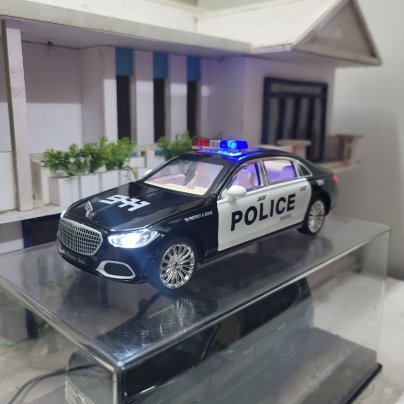Mô hình xe cảnh sát Maybach S680 Police tỉ lệ 1:24 bản mới có đánh lái ...