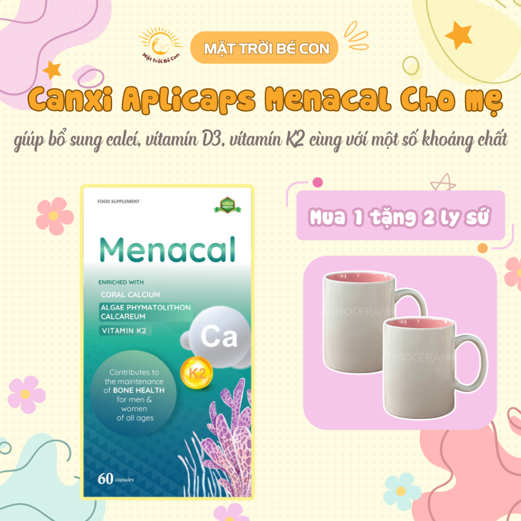 Vitamin cho bà bầu Aplicaps Menacal Canxi-Giúp bổ sung các loại vitamin ...