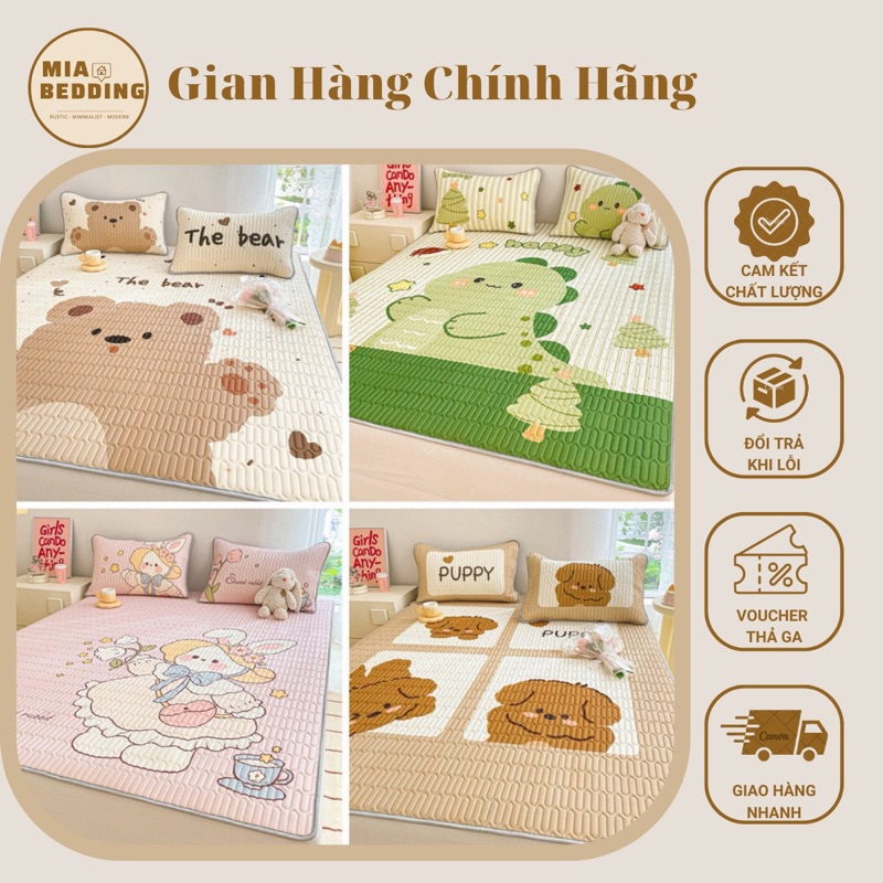 Chiếu Điều Hòa Cao Su Non Latex 5D Chun Cài 4 Góc Mẫu Xinh Cho Bé Mềm ...
