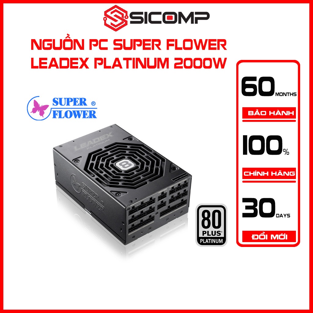 Nguồn máy tính Super Flower Leadex Platinum 80 Plus 2000W , new, bảo ...