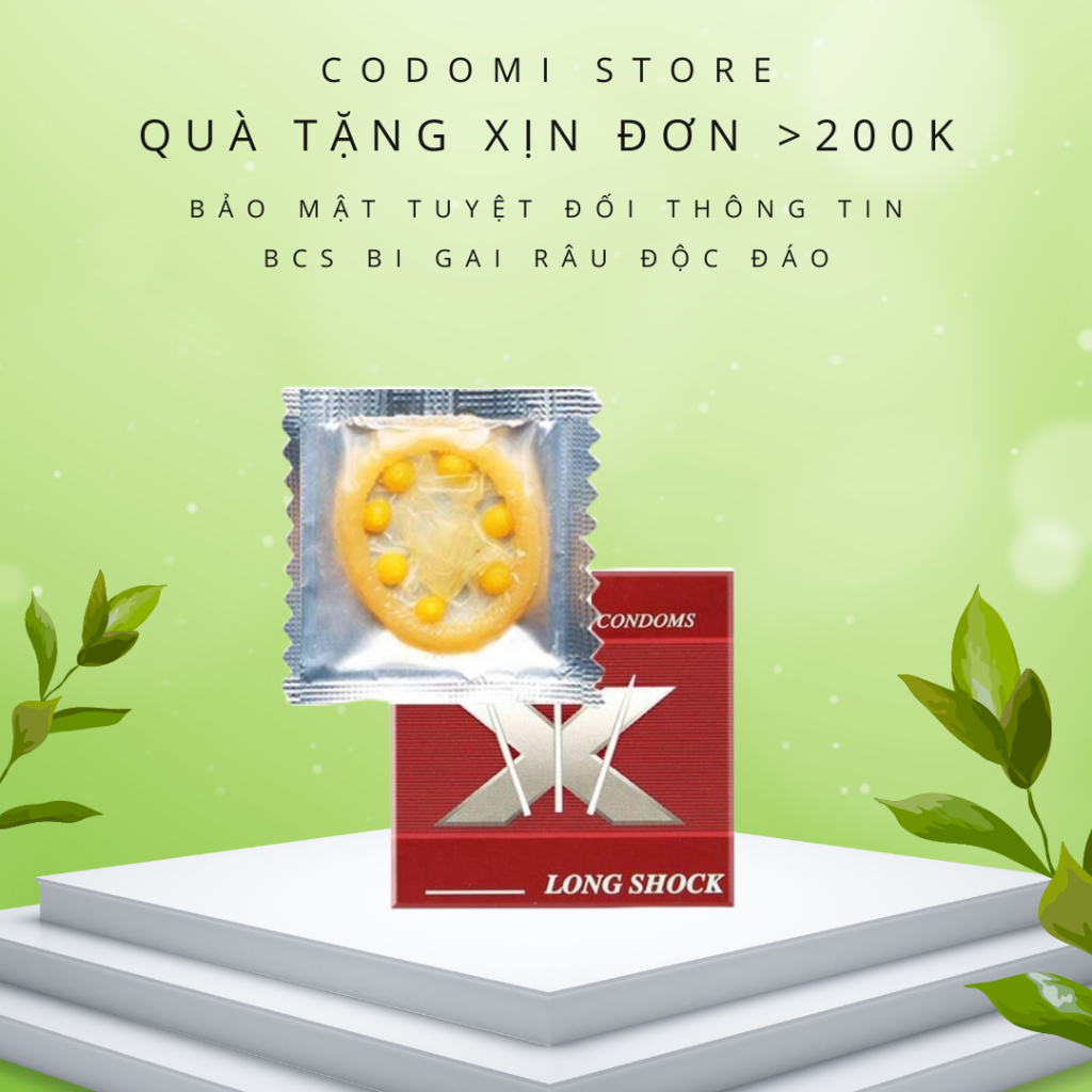 Bao cao su Bi gai Xman Hộp 10 cái Bcs 6 bi Tăng khoái cảm Kéo dài quan ...