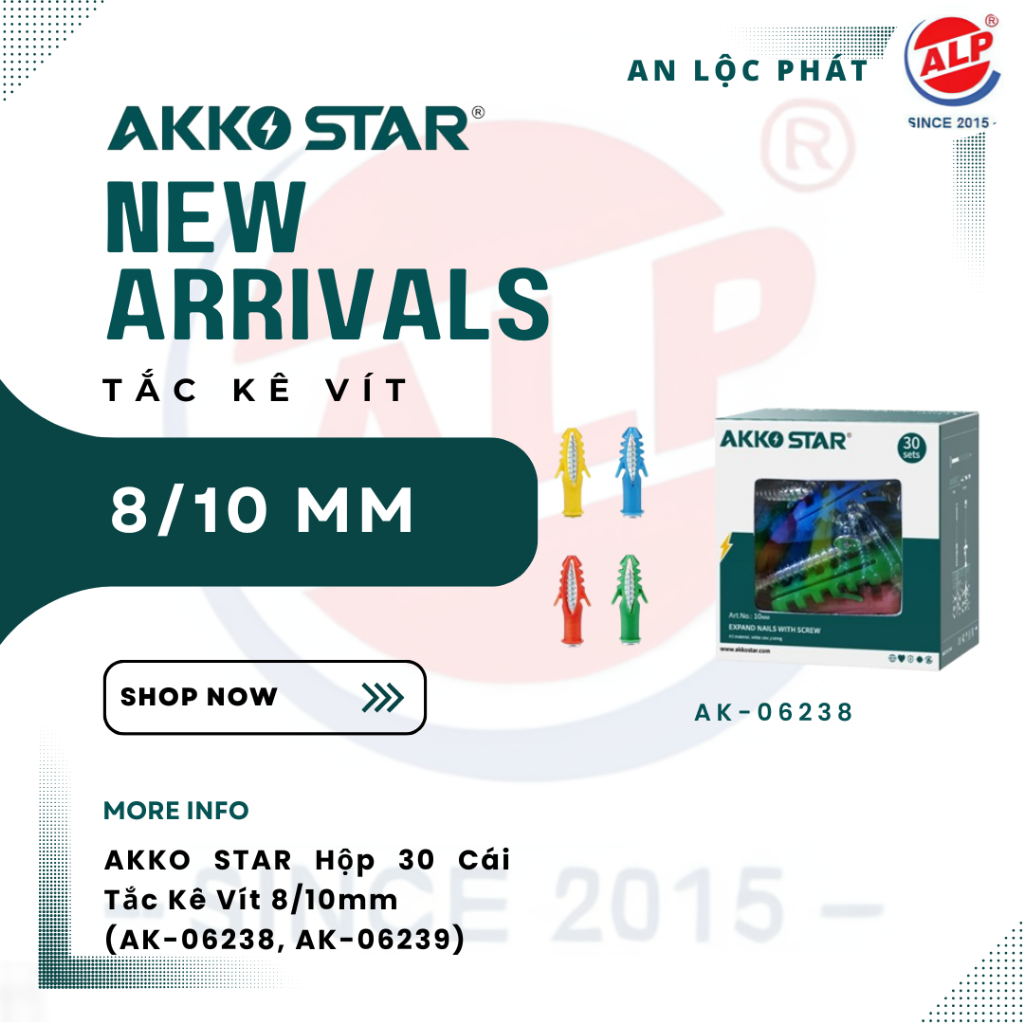 AKKO STAR Hộp 30 Cái Tắc Kê Vít 8mm, 10mm - AK-06238, AK-06239 | Shopee ...