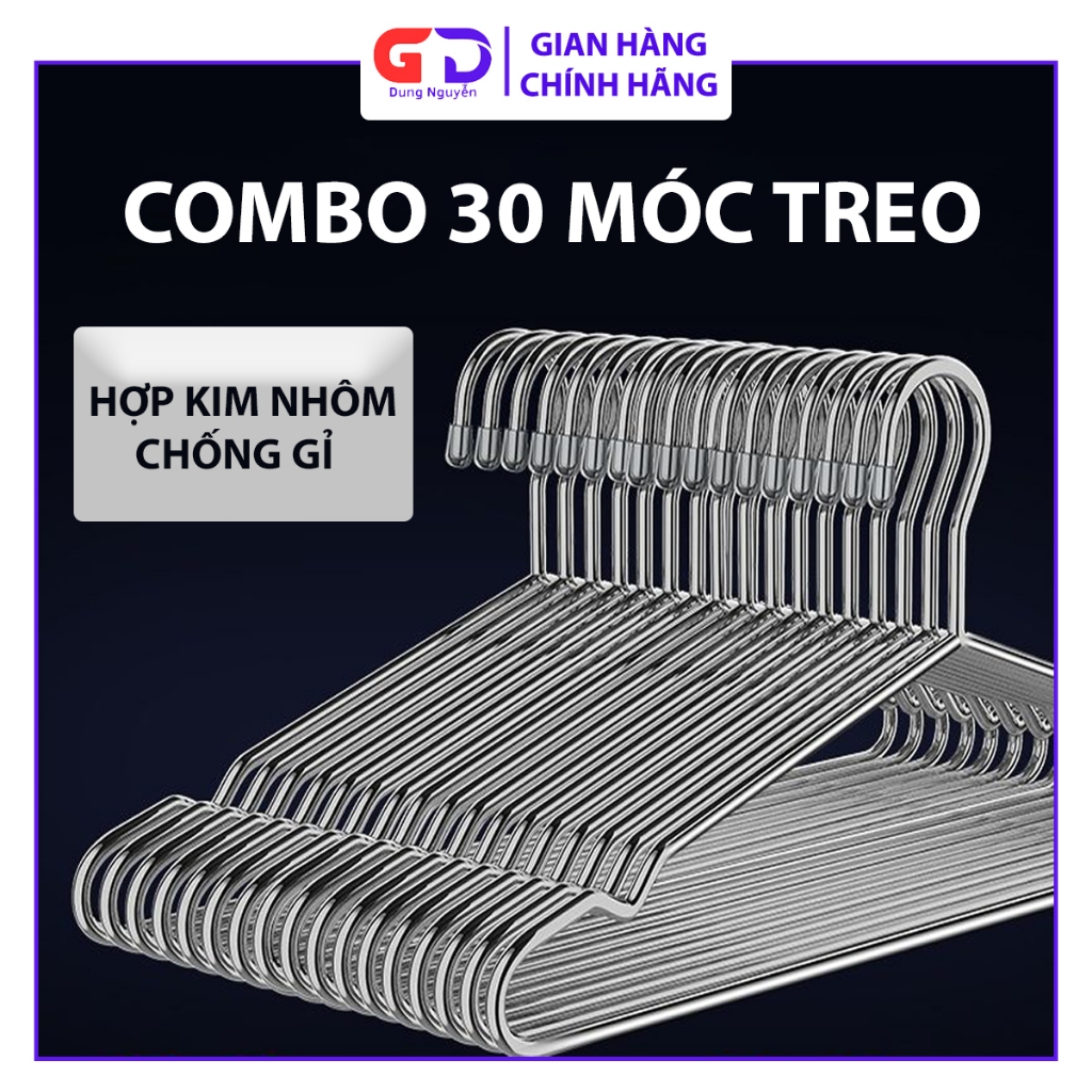 Móc treo quần áo HUY TUONG chat liệu nhôm kích thước 18x37.5cm, móc phơi quần áo người lớn chắc ...