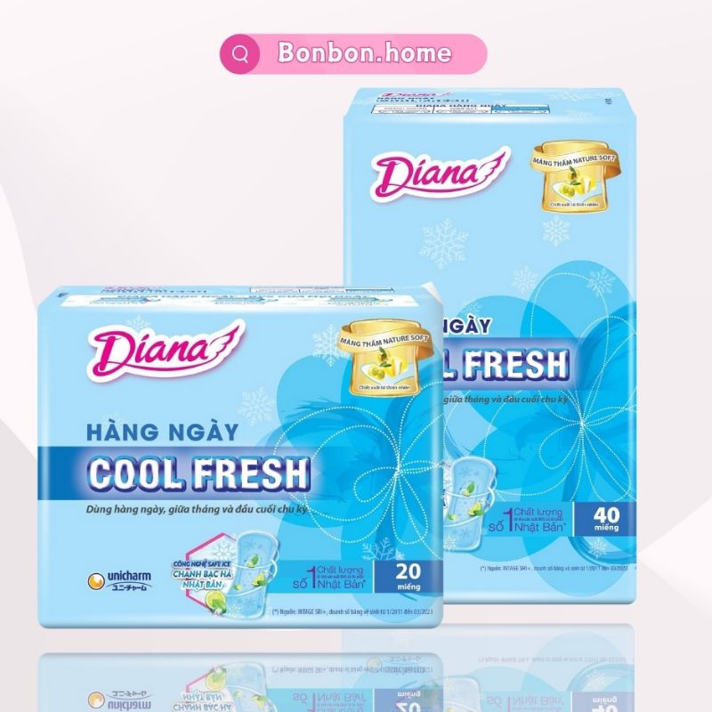 [BVS] Băng vệ sinh Diana HÀNG NGÀY COOL FRESH 20/40 miếng | Shopee Việt Nam