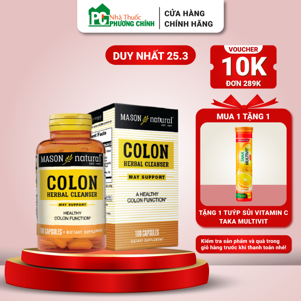 Viên Đại Tràng Mason Colon Herbal Cleanser - Hỗ Trợ Giảm Viêm Đại Tràng ...