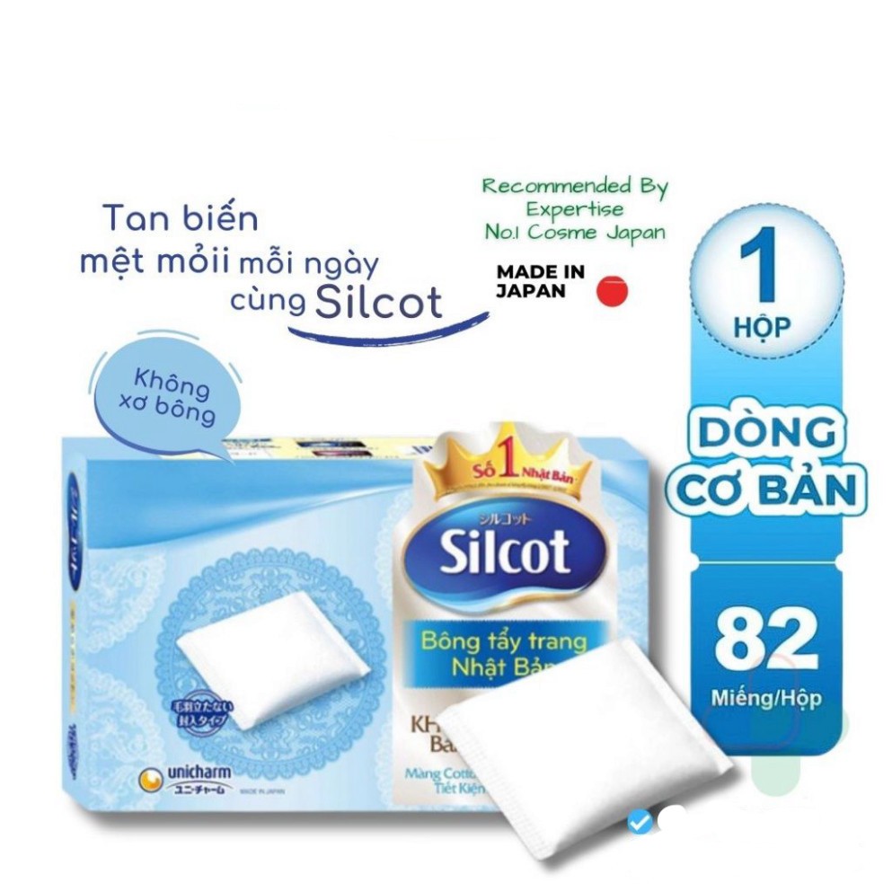 Bông Tẩy Trang Silcot Unicharm Nhật Bản Mềm Mịn, Không Bông Xù - Hộp 82 ...