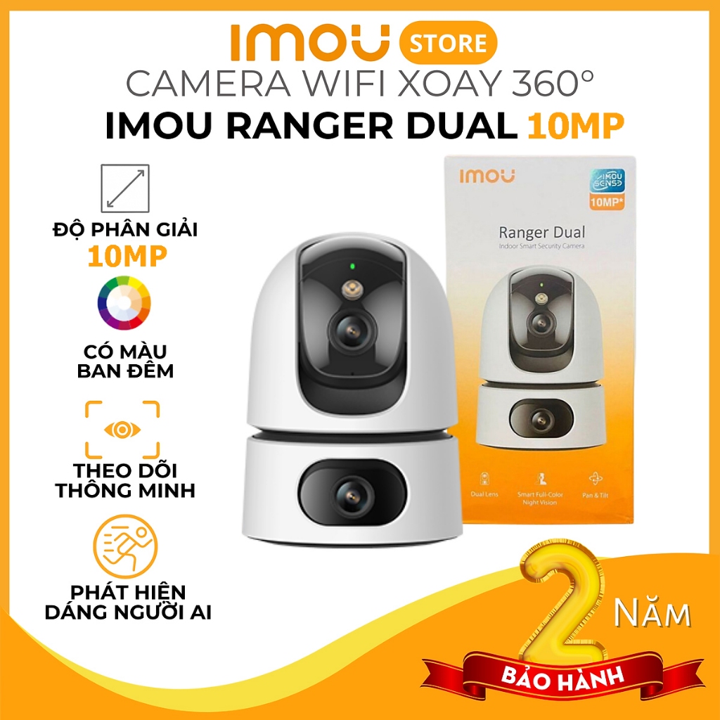 Camera Wifi iMOU trong nhà 2 mắt Ranger Dual 10MP IPC-S2XP-10M0WED, 6MP ...