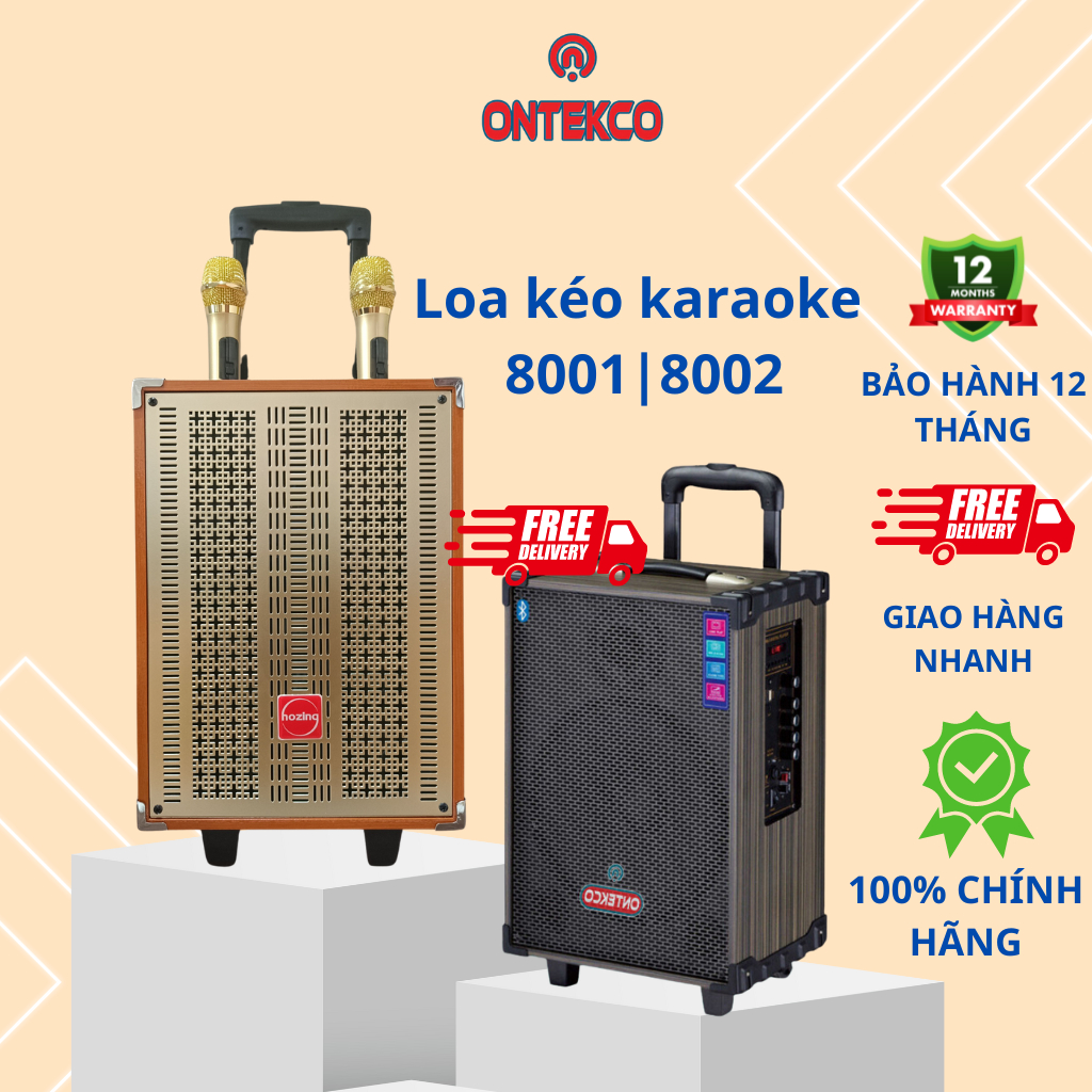 Loa kéo karaoke ONTEKCO 8001|8002 kết nối bluetooth - Nghe nhạc cực đã +Mic hát siêu hay ,Bảo ...