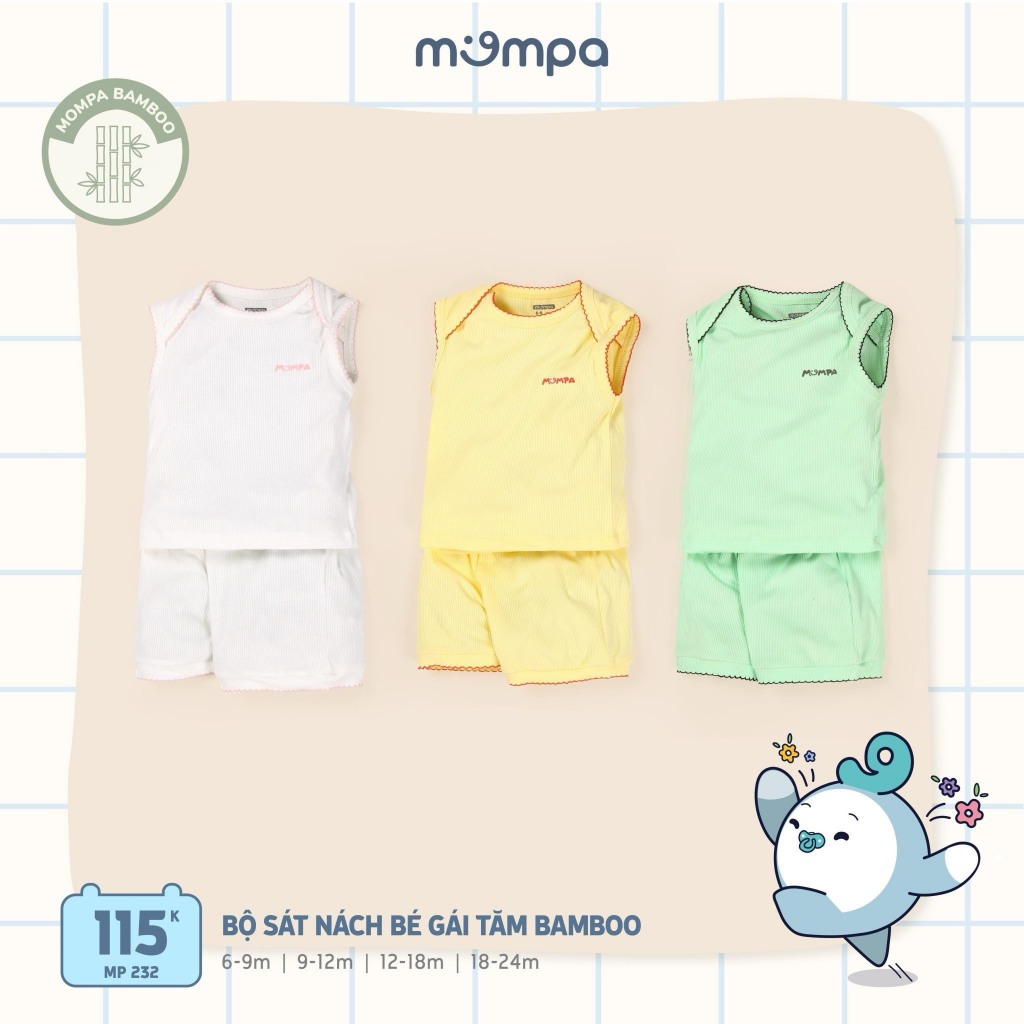 [CHÍNH HÃNG] Bộ bé gái sát nách tăm baaboo MP232 Mompa | Shopee Việt Nam