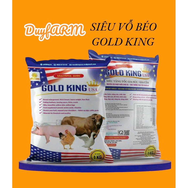 2 Gói GOLDKING USA Cám Siêu Vỗ Béo Cho Gà Heo Gói 1Kg | Shopee Việt Nam