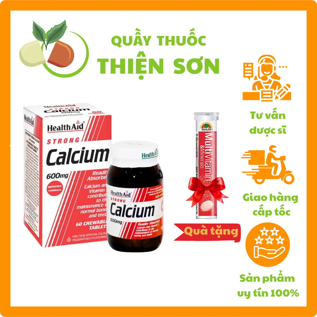 STRONG CALCIUM 600MG HEALTHAID 60 VIÊN - VIÊN UỐNG BỔ XƯƠNG | Shopee ...